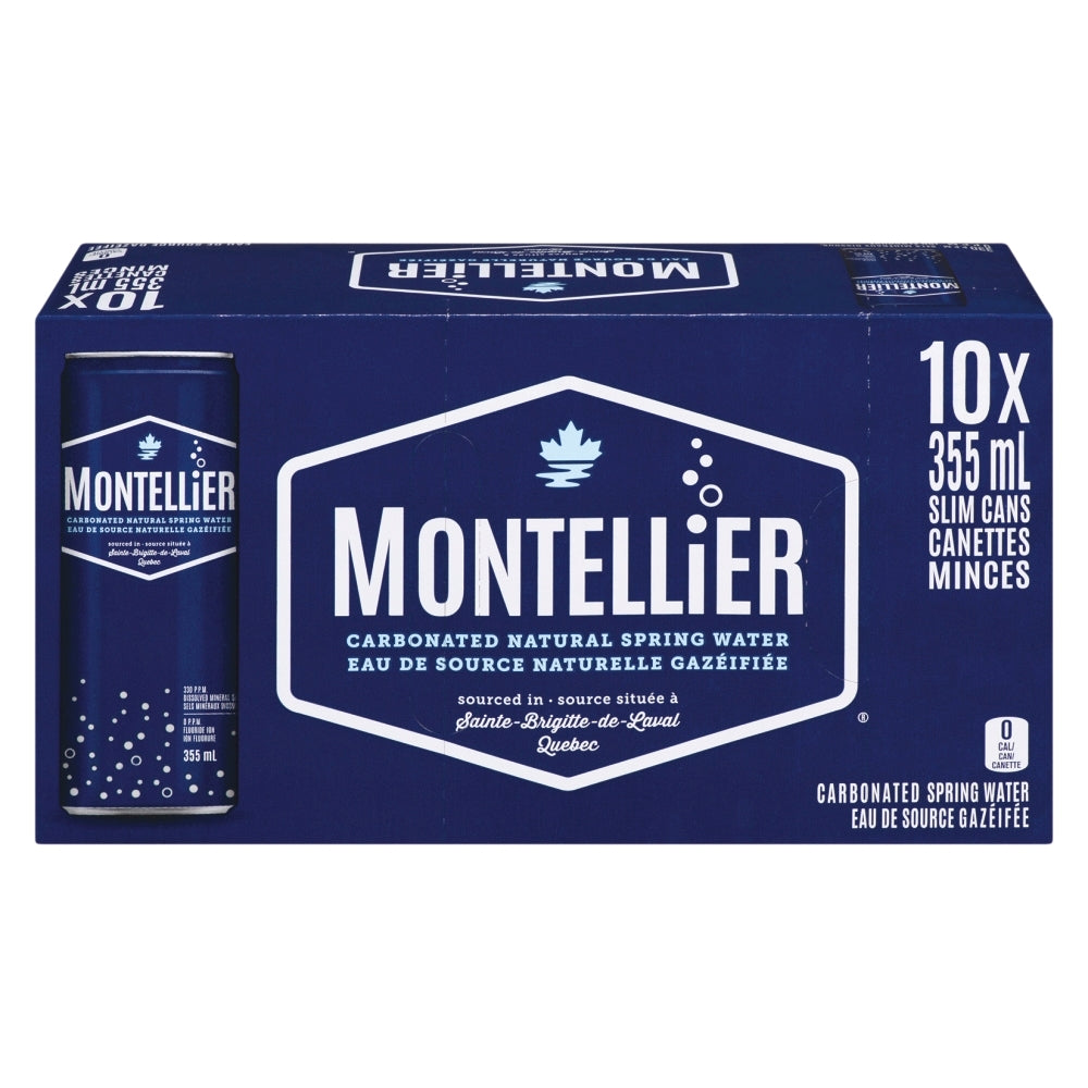 MONTELLIER CARBONATED NATURAL MINERAL WATER CAN, 10 X 355ML — Delivurr